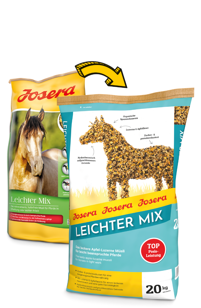 Josera Pferdefutter Leichter Mix 20 kg | Pferdemüsli | Futtertyp ...